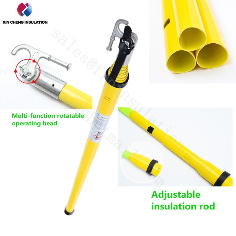 FRP Triangle Telescopic Hot Stick with Operating Rod - hotstick