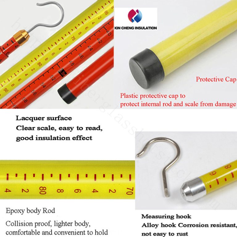 Portable Telescopic Insulated Height measuringg hot stick Yellow Colour ...