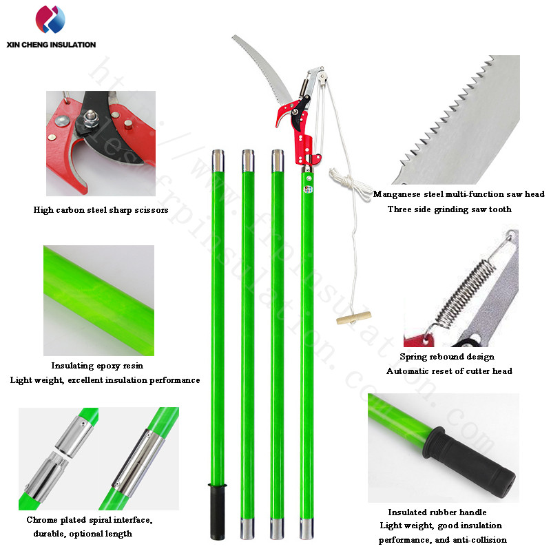 FRP Portable high branch shear saw sets - hotstick